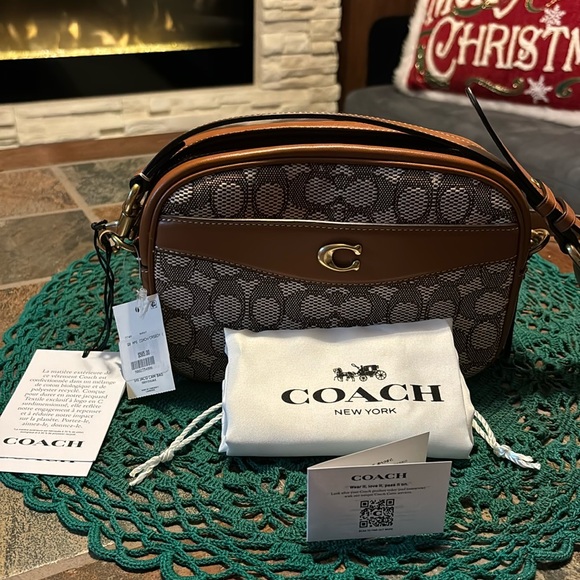 Coach | Bags | Coach Monogram Jacquard Camera Bag Euc | Poshmark